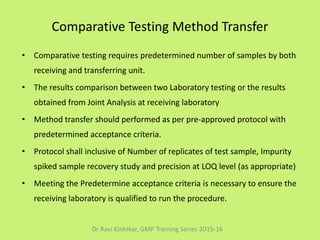 Analytical method transfer (module 01) | PPTX