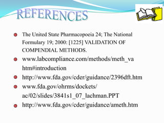 Analytical method validation | PPT