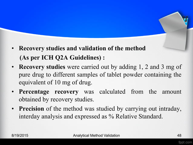 Analytical method validation by manoj ingale(best ppts) | PDF