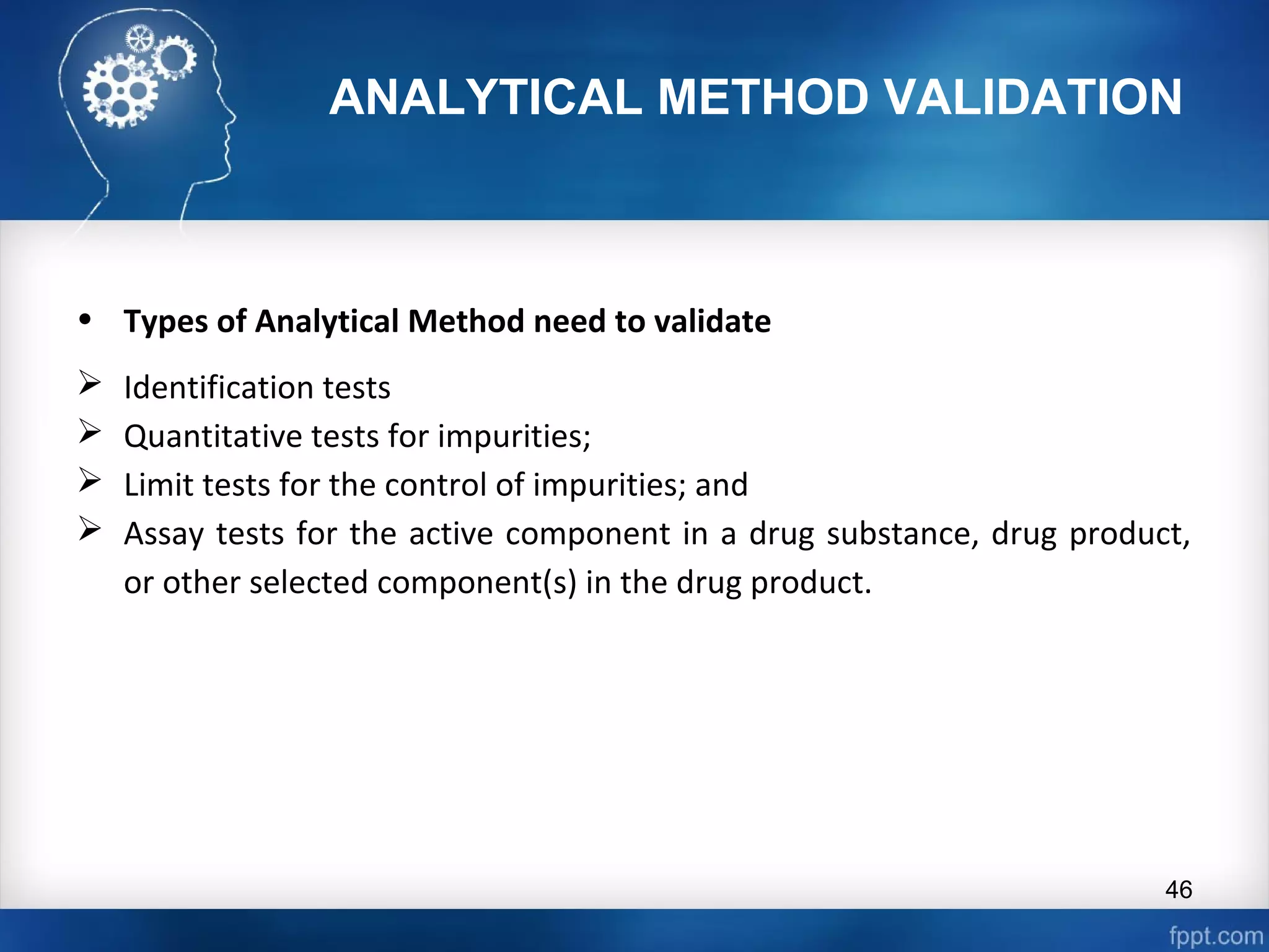 Analytical method- Content, Development, validation, Transfer & Life ...
