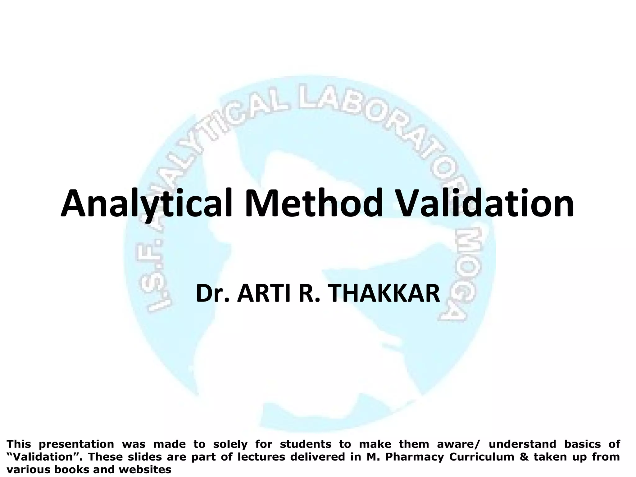 Analytical method validation | PPT