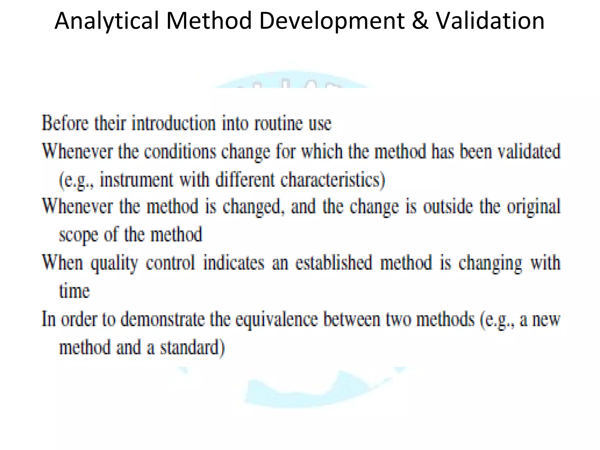 Analytical method validation | PPT | Chemistry | Science