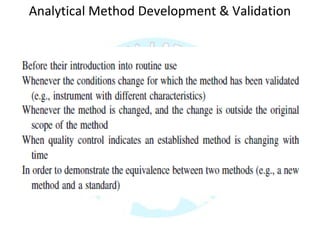 Analytical method validation | PPT