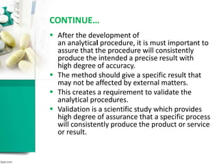 Analytical method validation | PPTX | Pharmaceutical Industry | Industries