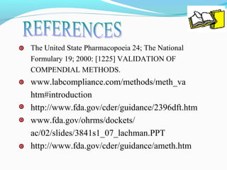 Analytical method validation | PPT