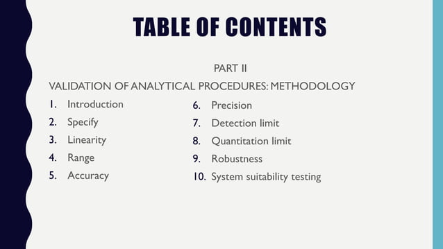 Analytical method validation, ICH Q2 guideline | PDF