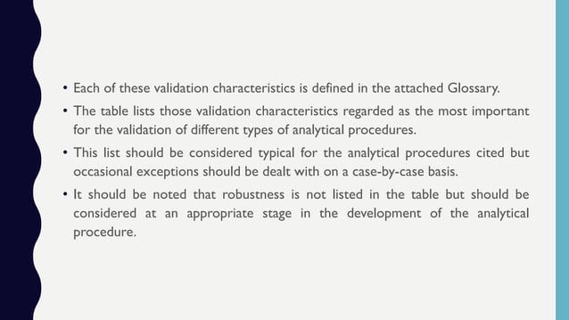 Analytical method validation, ICH Q2 guideline | PDF
