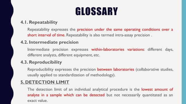 Analytical method validation, ICH Q2 guideline | PDF