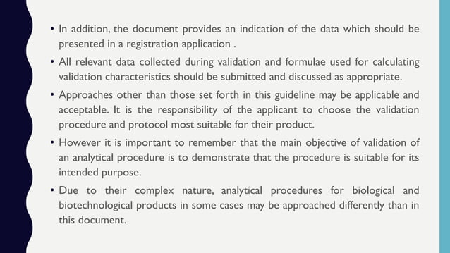 Analytical method validation, ICH Q2 guideline | PDF