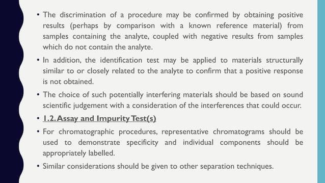 Analytical method validation, ICH Q2 guideline | PDF