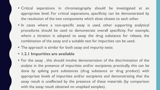 Analytical method validation, ICH Q2 guideline | PDF