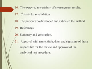 Analytical method validation | PPTX