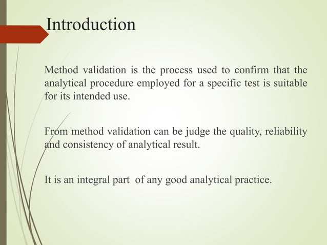 Analytical method validation | PPTX | Chemistry | Science