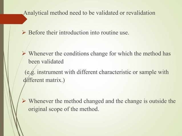Analytical method validation | PPTX | Chemistry | Science
