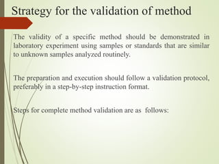 Analytical method validation | PPTX