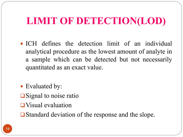 Analytical method validation | PPTX
