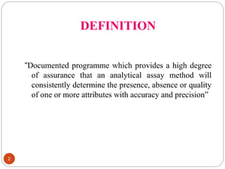 Analytical method validation | PPTX