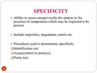 Analytical method validation | PPTX