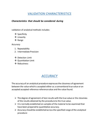 All you know About Analytical method validation | DOCX
