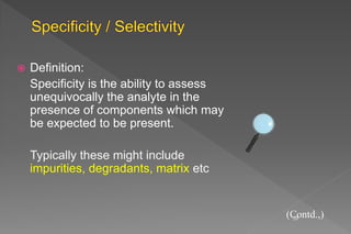 Analytical method validation | PPTX