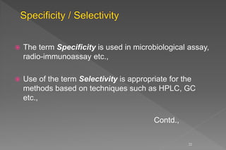 Analytical method validation | PPTX