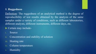 Analytical method validation as per ich and usp | PPTX