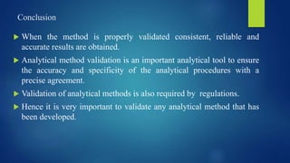 Analytical method validation as per ich and usp | PPTX
