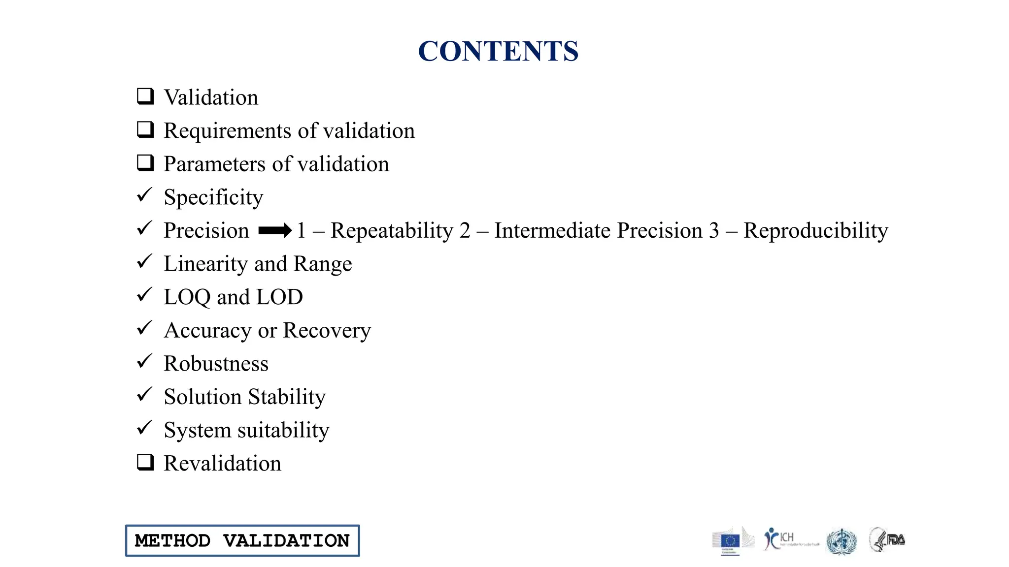 Analytical Method Validations And Detailed Method Validation Parameters