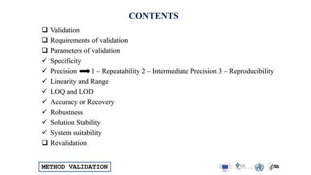 Analytical Method Validations And Detailed Method Validation Parameters