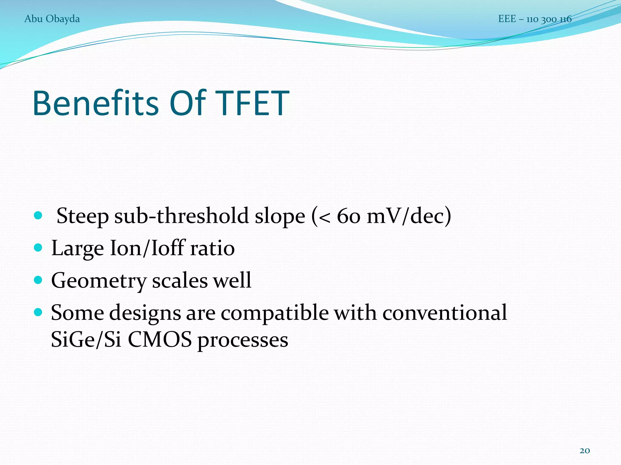 Analytical Modeling Of Tunneling Field Effect Transistor Tfet Pdf