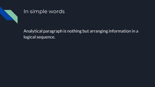 Analytical Paragraph Writing | PPTX