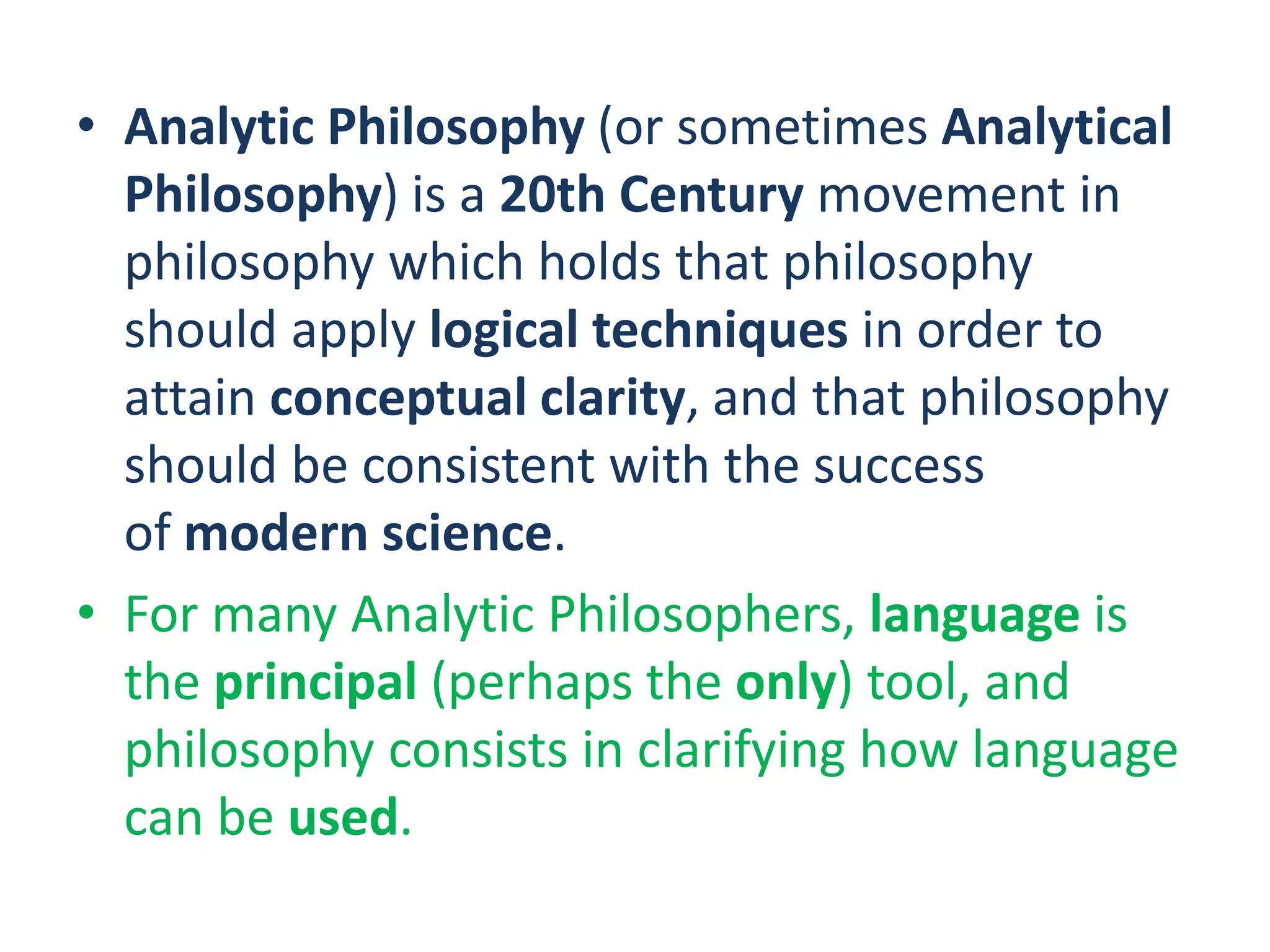 Analytical philosophy | PPTX