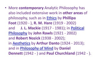 Analytical philosophy | PPTX