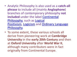 Analytical philosophy | PPTX