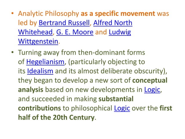 Analytical philosophy | PPT