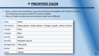 organic precipitate and precipitate equilibria | PPTX
