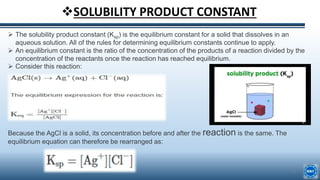 organic precipitate and precipitate equilibria | PPTX