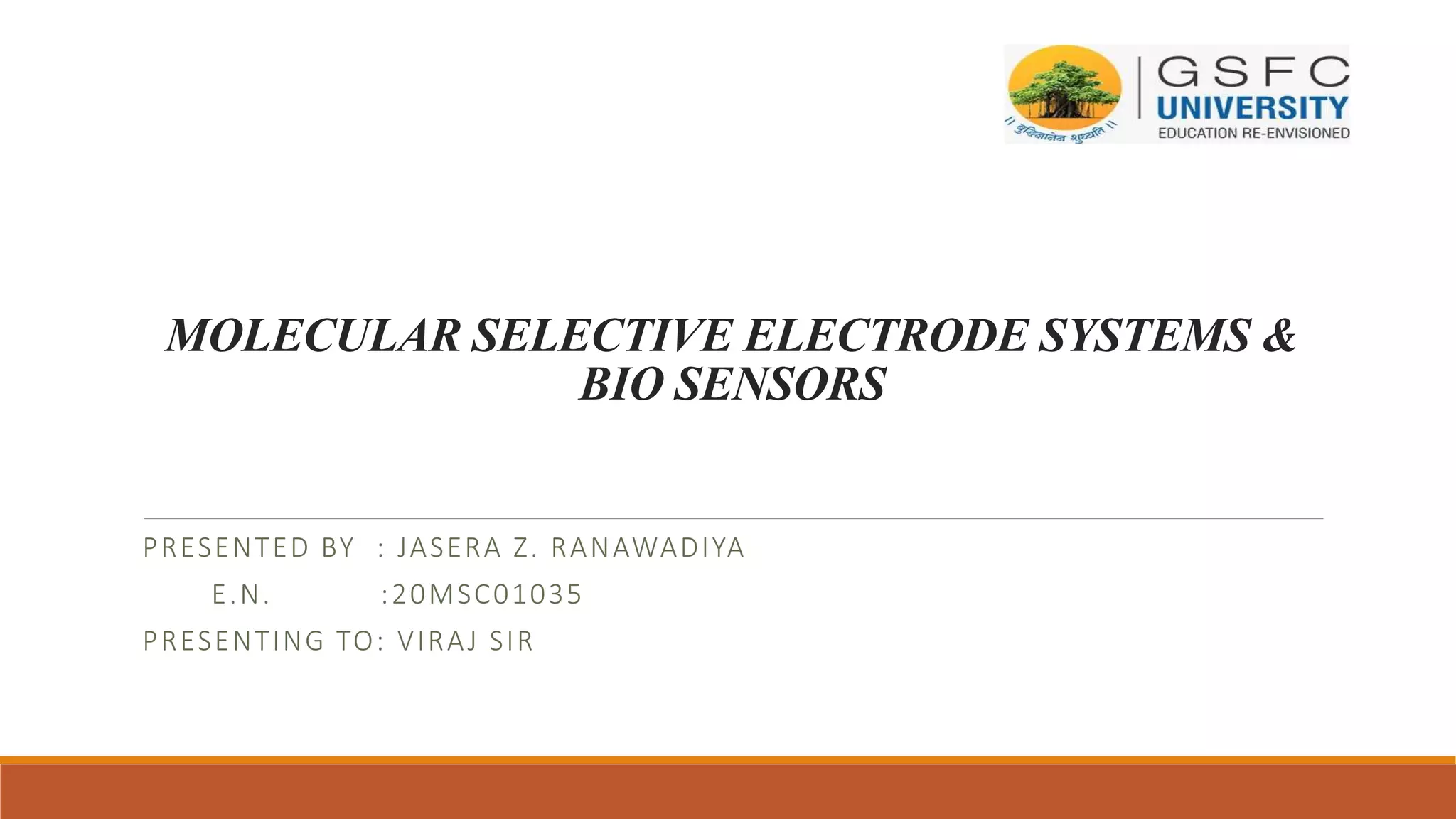 molecular selective electrode system and biosensors | PPT