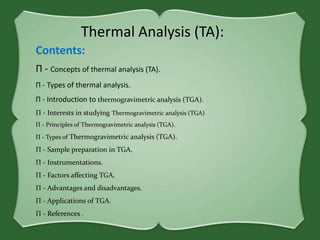 Thermal analysis | PPTX