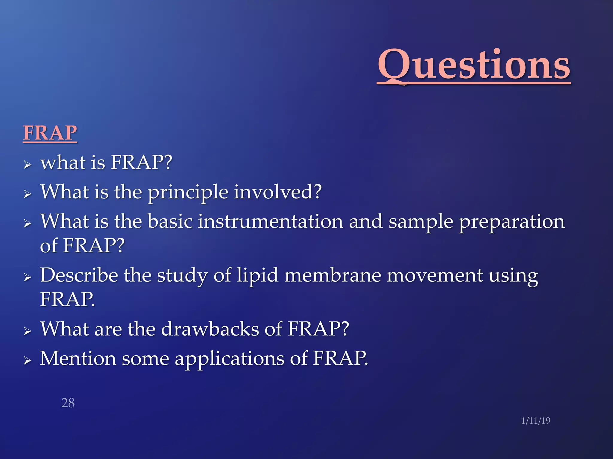 FRET, FRAP, TIFR MICROSCOPY | PPTX