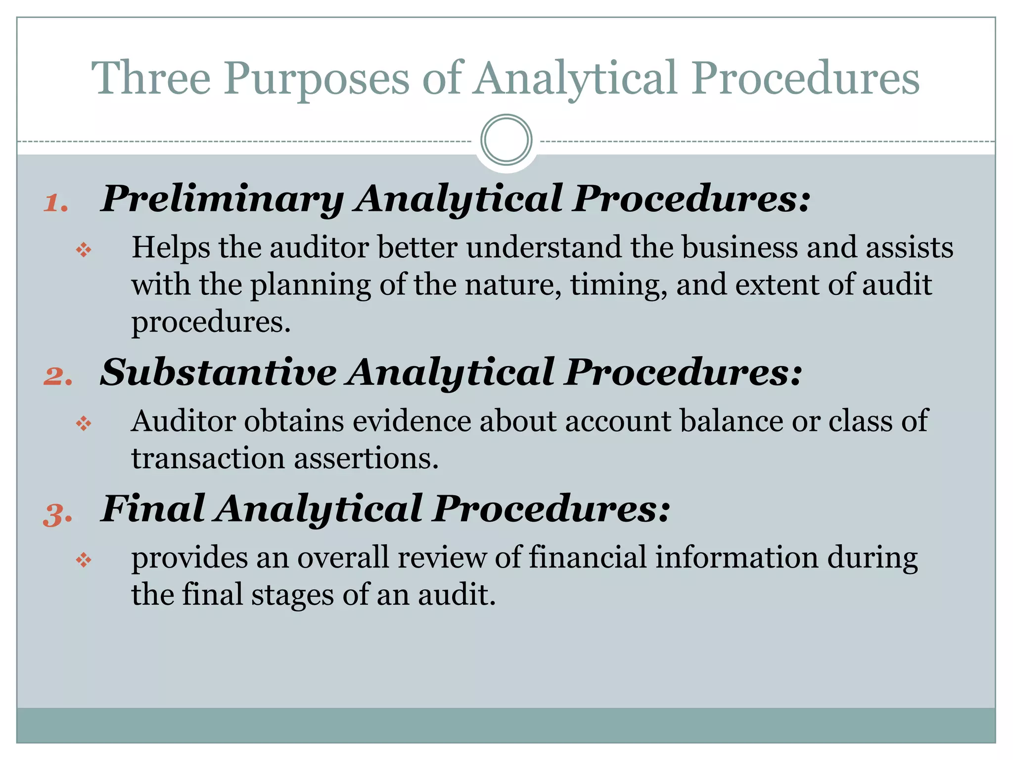 Analytical procedures presentation | PPTX