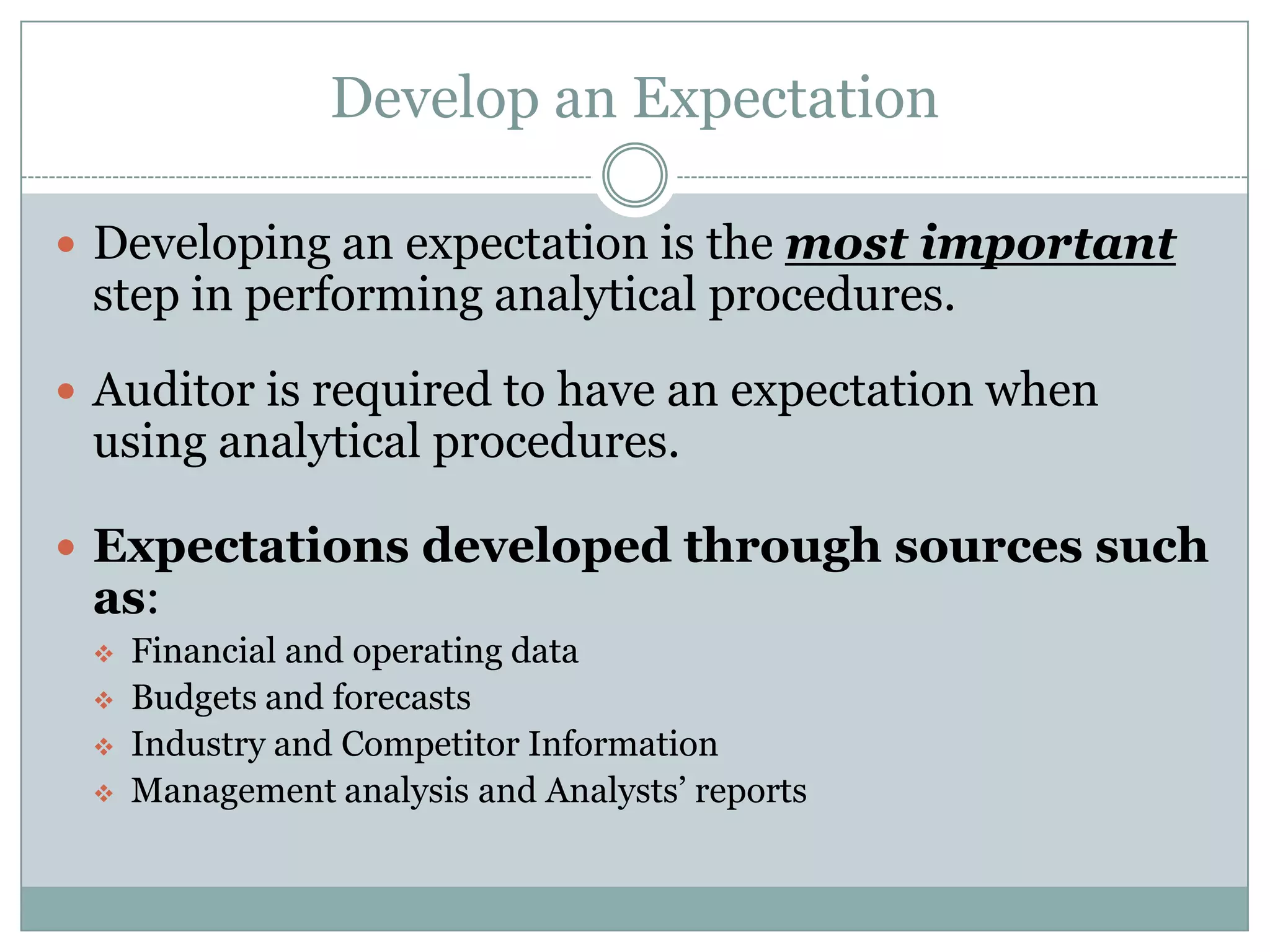 Analytical procedures presentation | PPTX