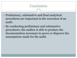 Analytical procedures presentation | PPTX