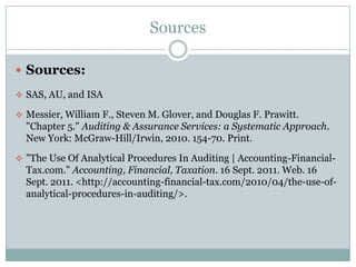 Analytical procedures presentation | PPTX