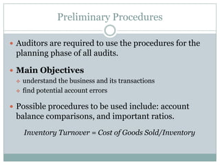 Analytical procedures presentation | PPTX