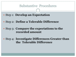 Analytical procedures presentation | PPTX