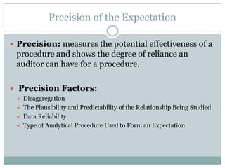 Analytical procedures presentation | PPTX