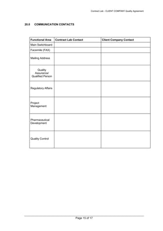 Analytical Quality Agreement Template | PDF