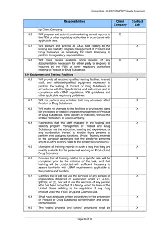 Analytical Quality Agreement Template | PDF