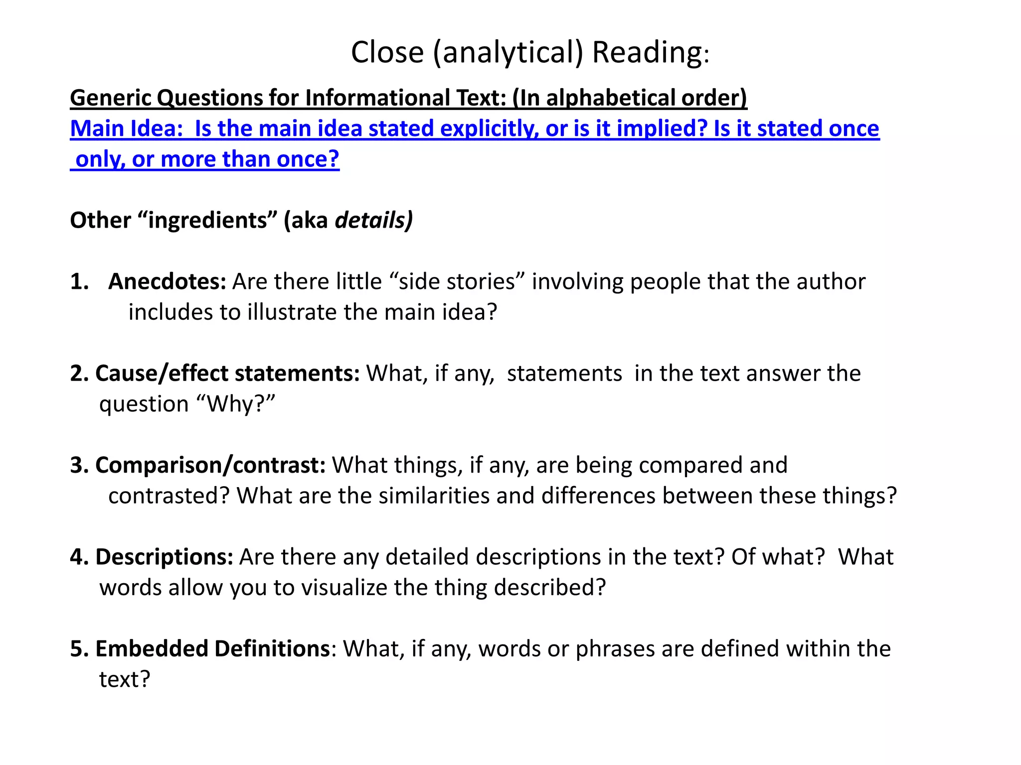Analytical questions for info text(1) | PPT